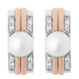 Orphelia 'Lea' Ohrstecker aus 925er Sterlingsilber f&uuml;r Damen - Silber/Ros&eacute; ZO-7284