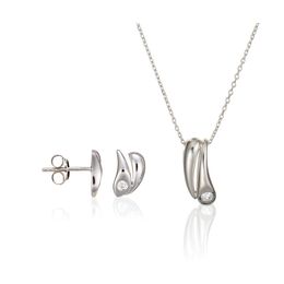 Orphelia Damen 925 Sterling Silber Set: Kette-Anh&auml;nger + Ohrringe - Silber SET-5928