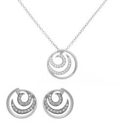 Orphelia 'Elaine' Damen 925 Sterling Silber Set: Kettenanh&auml;nger + Ohrringe - Silber SET-7084