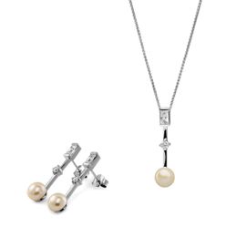 Orphelia 'Maxime' Damen 925 Sterling Silber Set: Kettenanh&auml;nger + Ohrringe - Silber SET-7514