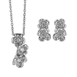 Orphelia Damen 925 Sterling Silber Set: Kettenanh&auml;nger + Ohrringe - Silber SET-6018