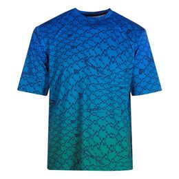Off-White-Allover-Sport-T-Shirt in Pfauenblau