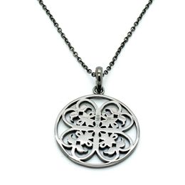Orphelia Damen-Kette aus 925er Sterlingsilber mit Anh&auml;nger &ndash; Schwarz ZH-6036/3