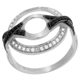 Orphelia Damen-Ring Sterling-Silber 925 &ndash; Silber/Schwarz ZR-7095/2