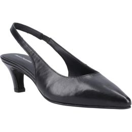 Hush Puppies Nahla Leder Damen Schwarze Spitz Zehen Slingback Schuhe