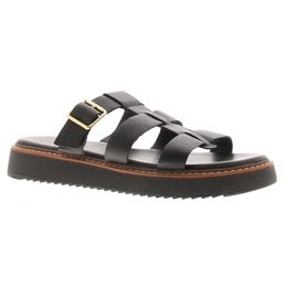 Hush Puppies Damen Sandalen Celeste Slingback Gladiator Leder Schnalle Schwarz