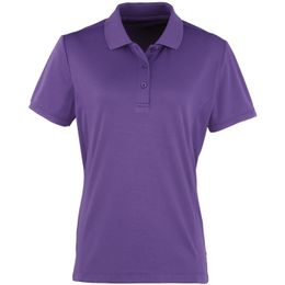 Premier Damen Coolchecker Piqu&eacute; Polo-Shirt / Polohemd, Kurzarm (Violett)
