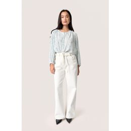 Soaked in Luxury Langarm-Bluse Lockere Passform Silver Blue Stroke Print blue