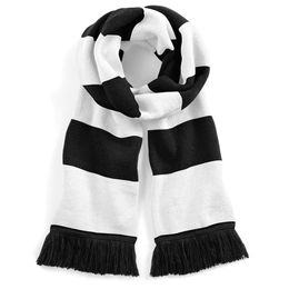 Beechfield Unisex Schal, gestreift, f&uuml;r Erwachsene (Schwarz/Wei&szlig;)