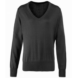 Premier Damen Strickpullover mit V-Ausschnitt (Anthrazit)