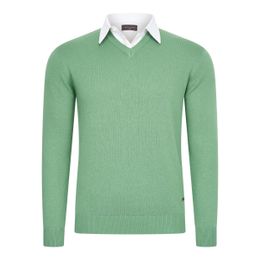 Cappuccino Italia Mock-Pullover f&uuml;r Herren. Der Pullover besteht aus 50% Baumwolle und 50% Polyester und hat eine normale Passform. Der Pullover hat einen Hemdkragen, der an den Pullover angen&auml;ht ist. Marke: Cappuccino ItaliaModellname: Mock Pullover (mit Hemdkragen)Kategorie: Pullover f&uuml;r HerrenMaterialien: Baumwolle, AcrylFarbe: gr&uuml;n, wei&szlig;