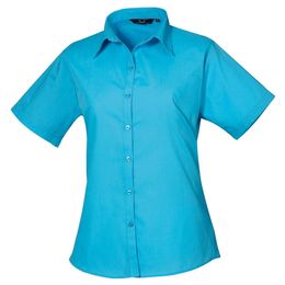 Premier Popeline-Kurzarmbluse f&uuml;r Damen/Damen (T&uuml;rkis)