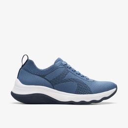 Clarks Circuit Tie Denimblaue Strickschuhe