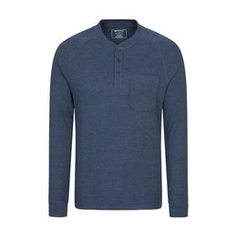 Mountain Warehouse - "Selby" T-Shirt f&uuml;r Herren, Henley-Kragen, Waffelstoff, Lang&auml;rmlig (Marine)