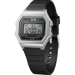Ice Watch Ice Digit Retro - Black Silver Schwarz Damen Armbanduhr 022063 - S