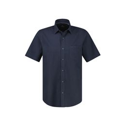 Streifenhemd Lerros "L&auml;ssiges Kurzarmhemd mit Streifenstruktur, gro&szlig;e Gr&ouml;&szlig;en", Herren, Gr. 4XL, Normalgr&ouml;&szlig;en, classic navy, 100% Baumwolle, Hemden