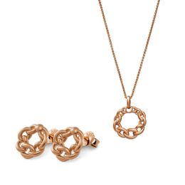 Orphelia 'Estelle' Damen 925 Sterling Silber Set: Kette-Anh&auml;nger + Ohrringe - Ros&eacute; SET-7516/RG