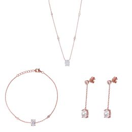 Orphelia 'Elodie' Damen-Set aus 925er Sterlingsilber: Kette + Armband + Ohrringe &ndash; Ros&eacute; SET-7419