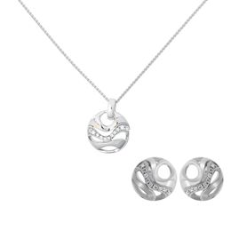 Orphelia 'Elvina' Damen 925 Sterling Silber Set: Kettenanh&auml;nger + Ohrringe - Silber SET-7085