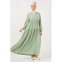 V-Ausschnitt Knopfverschluss L&auml;ssiges Maxi-Kleid
