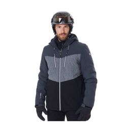 Skijacke Killtec "KSW 45 MN SKI JCKT", Herren, Gr. S, grau (anthra), Obermaterial: 100% Polyester.Futter: 100% Polyester.F&uuml;llung: 100% Polyester, Jacken Skijacke, Trendige, wasserdichte Skijacke mit abnehmbarer Kapuze und Schneefang