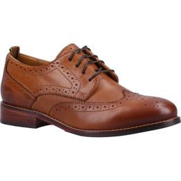 Hush Puppies Natalia Leder Women's Tan Brogues Schuhe