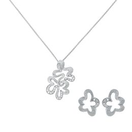 Orphelia 'Malenia' Damen 925 Sterling Silber Set: Kettenanh&auml;nger + Ohrringe - Silber SET-7077