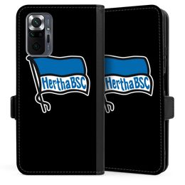 DeinDesign Xiaomi Redmi Note 10 Pro Handy Klapph&uuml;lle Handyh&uuml;lle aus Kunst Leder schwarz Flip Case Official Licensed Product Logo Hertha Bsc Sideflip mit langer 