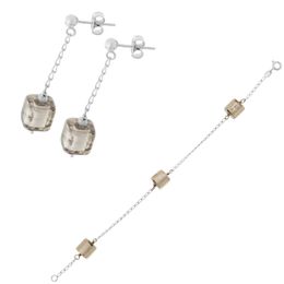 Orphelia Damen-Set aus 925er Sterlingsilber: Armband + Ohrringe &ndash; Silber SET-5558