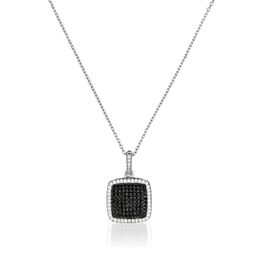 Orphelia Damen-Kette aus 925er Sterlingsilber mit Anh&auml;nger, Silber/Schwarz, ZH-4879