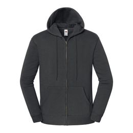 Fruit of the Loom - "Iconic Premium" Hoodie mit durchgehendem Rei&szlig;verschluss f&uuml;r Herren/Damen Unisex (Hellgrau)