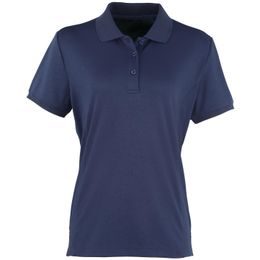 Premier Damen Coolchecker Piqu&eacute; Polo-Shirt / Polohemd, Kurzarm (Marineblau)