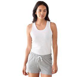 Towel City - Schlafanzug mit Shorts f&uuml;r Damen, Viskose (Wei&szlig;/Grau meliert)