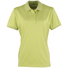 Premier Damen Coolchecker Piqu&eacute; Polo-Shirt / Polohemd, Kurzarm (Limette)