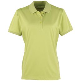 Premier Damen Coolchecker Piqu&eacute; Polo-Shirt / Polohemd, Kurzarm (Limette)