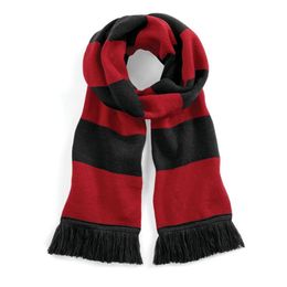 Beechfield Unisex Schal, gestreift, f&uuml;r Erwachsene (Schwarz/Rot)