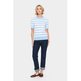 Saint Tropez Strickpullover mit regul&auml;rer Passform blue white