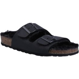 Hush Puppies Jessie Leder Damen Schwarz Pantoffeln