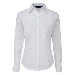 Premier - Bluse f&uuml;r Damen Lang&auml;rmlig (Wei&szlig;)