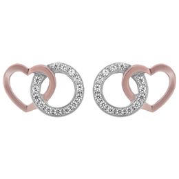 Orphelia 'Ely' Ohrstecker aus 925er Sterlingsilber f&uuml;r Damen - Silber/Ros&eacute; ZO-7286