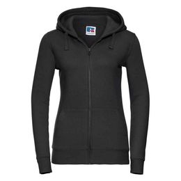 Russel Athletic Russell - "Authentic" Kapuzenpullover Durchgehender Rei&szlig;verschluss f&uuml;r Damen (Schwarz)