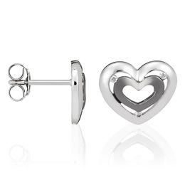 Orphelia Ohrstecker f&uuml;r Damen, 925 Sterlingsilber, Silber/Schwarz, ZO-5012