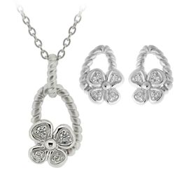 Orphelia Damen 925 Sterling Silber Set: Kettenanh&auml;nger + Ohrringe - Silber SET-6020