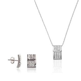 Orphelia Damen 925 Sterling Silber Set: Kettenanh&auml;nger + Ohrringe - Silber SET-5902