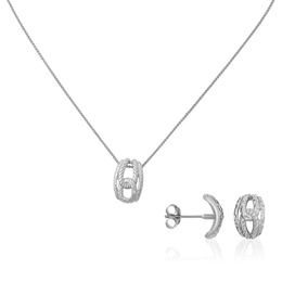 Orphelia Damen 925 Sterling Silber Set: Kettenanh&auml;nger + Ohrringe - Silber SET-5252