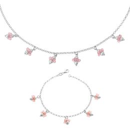 Orphelia Damen-Set aus 925er Sterlingsilber: Armband + Halskette &ndash; Silber SET-2559