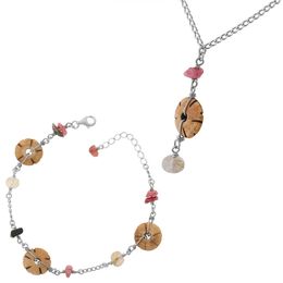 Orphelia Damen-Set aus 925er Sterlingsilber: Armband + Halskette &ndash; Silber SET-2586