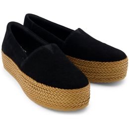 Toms Shoes TOMS Valencia Damen Espadrilles aus schwarzem Leder