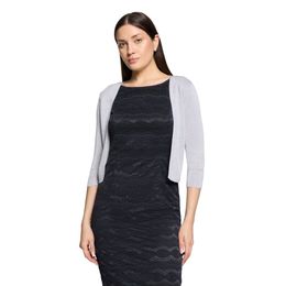 Strickjacke Vera Mont "Damen ohne Verschluss", Damen, Gr. L, bunt (grau, silber), Strick, Obermaterial: 80% Viskose, 20% Polyester, figurumspielend normal, Strickjacken Strickjacke, Glitzer