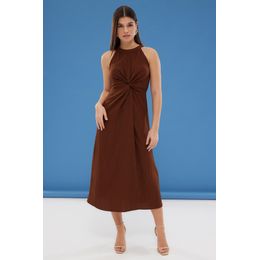 Schlichtes, &auml;rmelloses Midi-Kleid f&uuml;r Damen, l&auml;ssig und normal